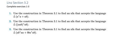 Solved Linz Section 3 2complete Exercises 1 3use The