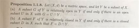 Solved 6 If Y Is A Subset Of X Then Consider The Metric