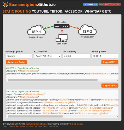 MikroTik Static Routing Youtube Tiktok Facebook WhatsApp Etc Buananet