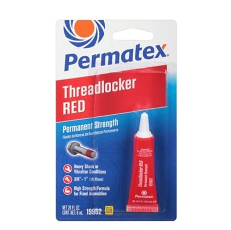 Permatex 19962 Threadlocker Permanent Strength Red 6 Ml