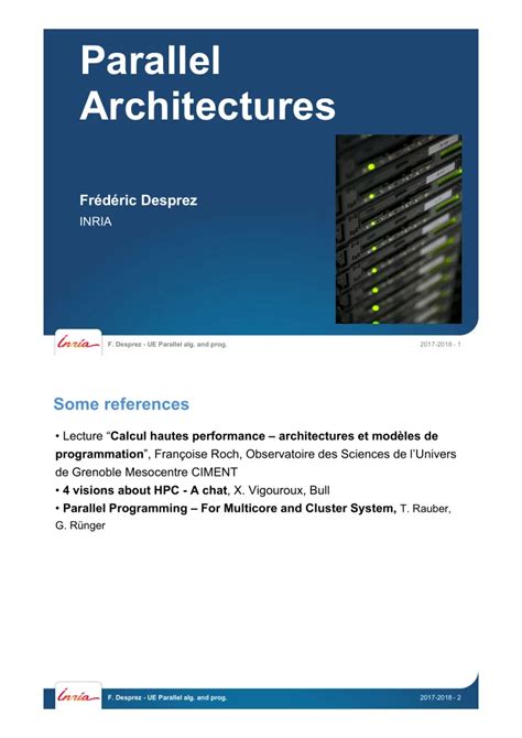 [pdf] Parallel Architectures Frdric Desprez Inria F Desprez Ue Pdf Document 858759