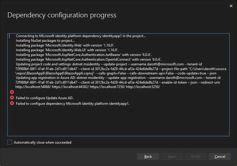 error adding azure ad auth to blazor server app · issue 1960 · dotnet