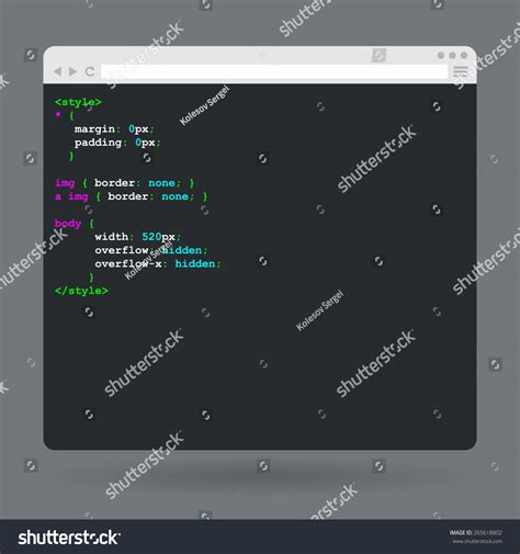 Flat Browser Window Code Vector Illustration Stock Vector Royalty Free