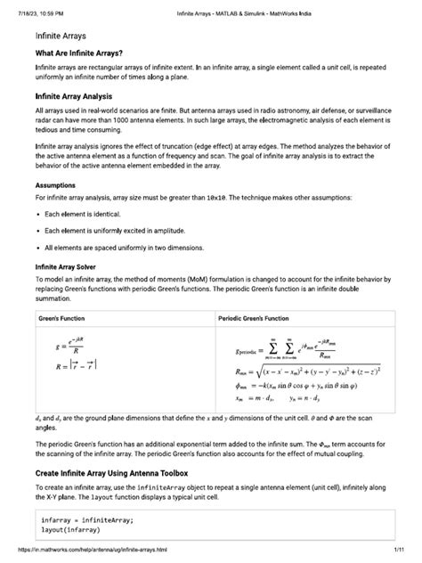 Infinite Array Pdf