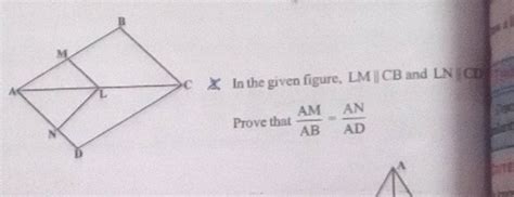 2. In the given figure, LM∥CB and LN∣CD. Prove that ABAM =ADAN | Filo