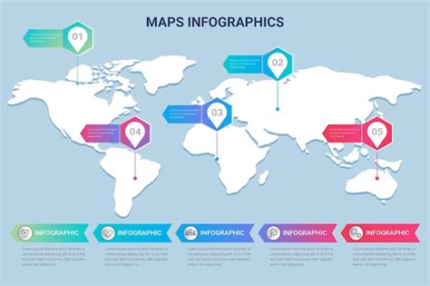 평면 디자인의지도 인포 그래픽 무료 벡터