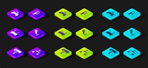 에어컨 스마트 헤드폰 시스템 라우터 및 Wifi 신호 무선 마이크 Usb 무선 어댑터 및 게임패드 아이콘을 설정합니다 벡터 3