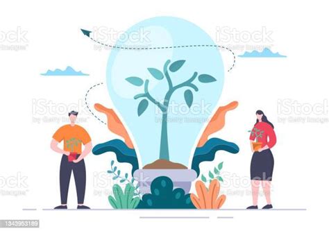원예 농업 및 농업사용 나무 뿌리 또는 돌보는 환경 개념을위한 삽으로 나무 평면 만화 벡터 일러스트를 심는 사람들 개발에 대한 스톡 벡터 아트 및 기타 이미지 Istock