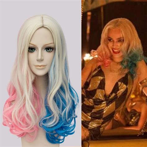 New Movie Suicide Squad Harley Quinn Cosplay Wig Multi Color Short