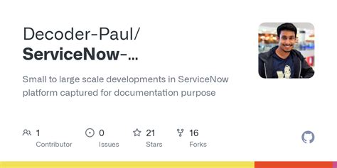 GitHub Decoder Paul ServiceNow Development Small To Large Scale Developments In ServiceNow