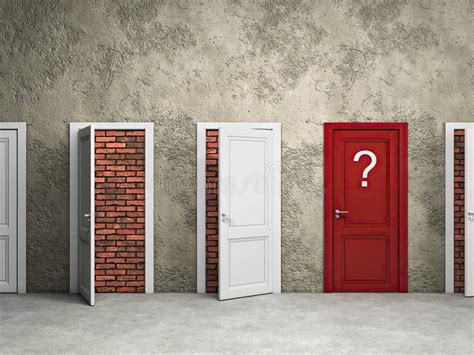 Puertas Abiertas Y Cerradas En Habitación Concepto Desconocido Stock De