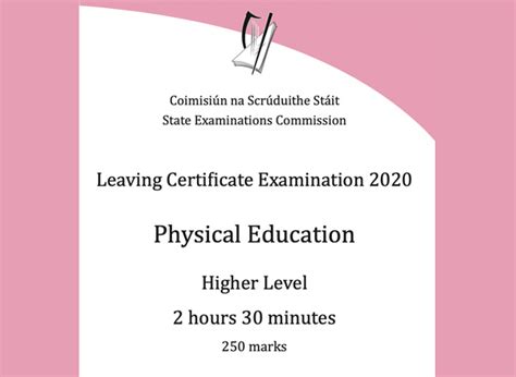 Leaving Certificate Examination 2024 Physical Education Zfczbq