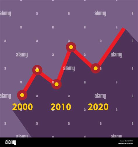 Arrow Graph Icon In Flat Style On A Violet Background Stock Vector Image Art Alamy