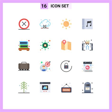 Pictogram Set Of 16 Simple Flat Colors Of Books Close Investment Dollar Png And Vector With
