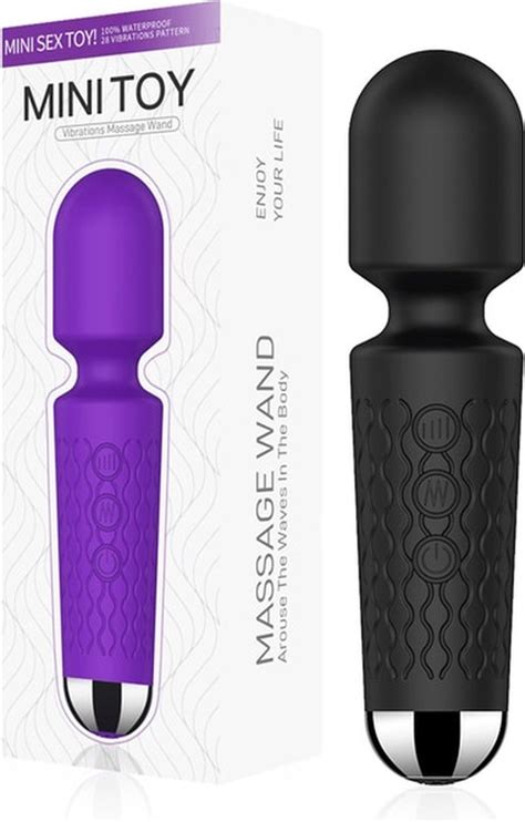 Mini Magic Wand Vibrator Zwart Wand Vibrator Draadloos Wand