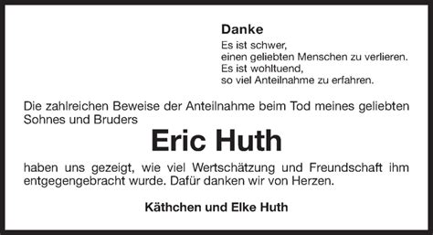 Traueranzeigen Von Eric Huth Trauer Nn De