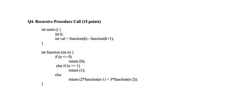 Solved Q4 Recursive Procedure Call 15 Points