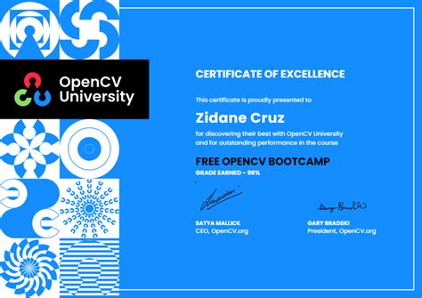 Opencv Free Opencv Bootcamp Certificate Opencv