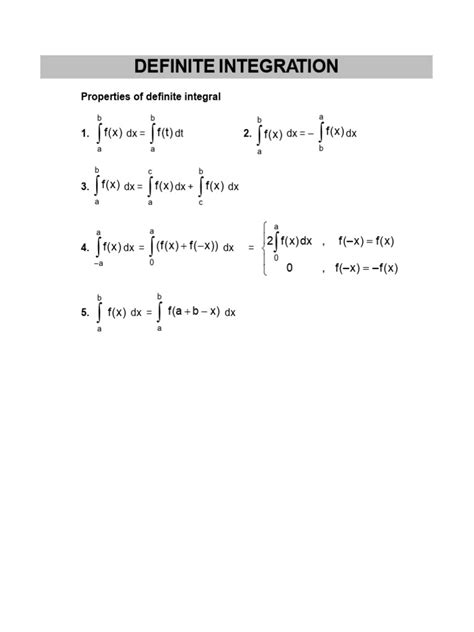 Definite Integration Pdf Mathematics Mathematical Analysis
