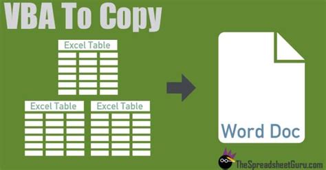 Copy And Paste Multiple Excel Tables Into Microsoft Word With Vba