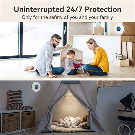 Cpvan 연기 및 일산화탄소 감지기 디지털 디스플레이 연기 경보 및 Co 감지기 듀얼 센서 포함 2 In 1 조합 화재 방지