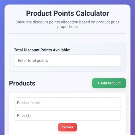 Product Points Calculator