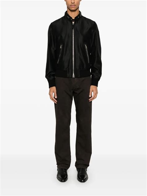 Tom Ford Bomber Jacket In Black Modesens