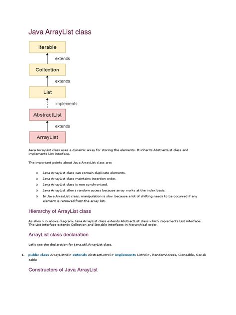 Arraylist In Java Pdf Class Computer Programming Array Data