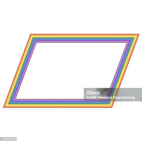 Parallelogram Frame Rainbow Colors Spectrum Colorful Color Gradient Photo Frame Borders