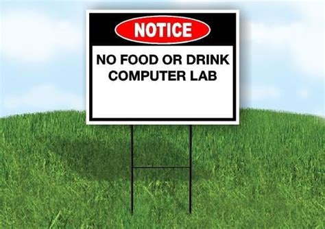 Notice No Food Or Drink In Science Lab Single Sided 18 In X 24 In Yard