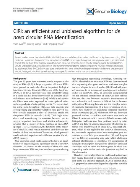 pdf ciri an efficient and unbiased algorithm for de … open access