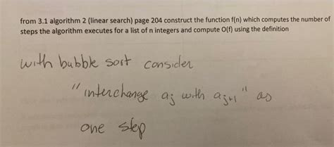 Solved From 31 Algorithm 2 Linear Search Page 204