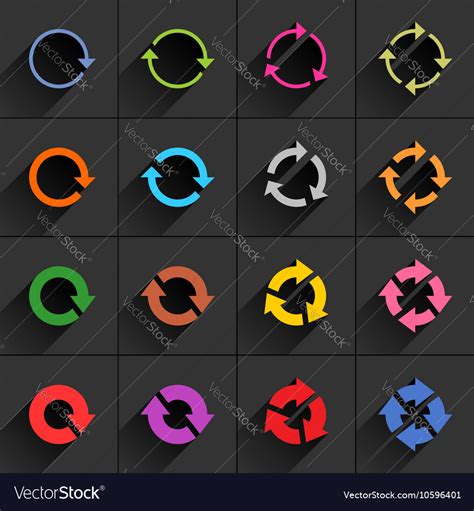 Color Arrow Icon Refresh Rotation Reset Sign Vector Image