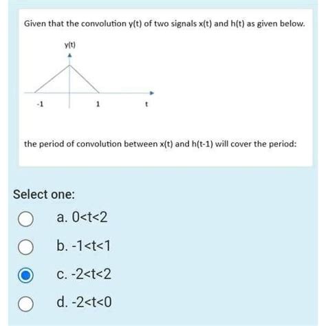 Solved Given That The Convolution Yt ﻿of Two Signals Xt