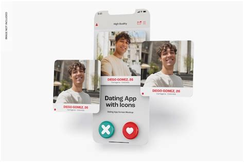 Premium PSD Dating App Screens Mockup Side View
