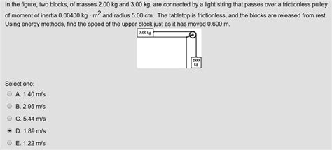 In The Figure Two Blocks Of Masses 200 Kg And 300 Kg Are Connected By A Light String That Passes