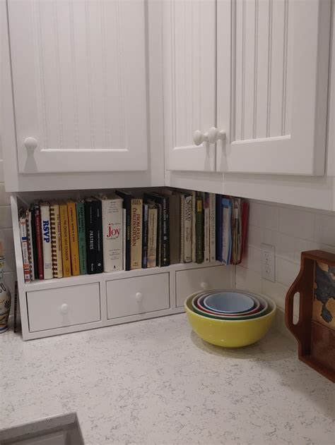 Cookbook Shelf And Kitchen Storage Recipe Box With Shelf For Cookbooks