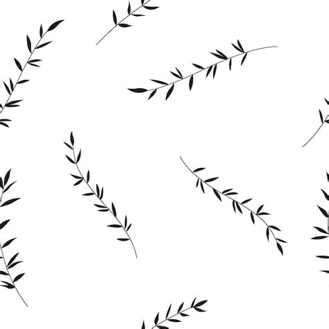 Premium Vector Minimalistic Line Art Pattern With Plant Branches