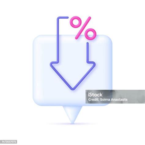3d 퍼센트 및 말풍선의 화살표 아이콘 금리 금융 은행 신용 및 화폐 영역 개념 3차원 형태에 대한 스톡 벡터 아트 및 기타 이미지 3차원 형태 낮음 대화 풍선 문자