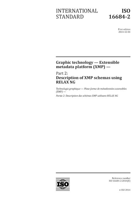 ISO Graphic Technology Extensible Metadata Platform XMP Part Description