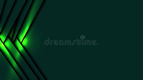 Abstract Green Stripes Overlapping Layer With Lighting Effect On Green