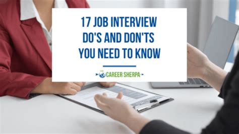17 Job Interview Do S And Don Ts You Need To Know