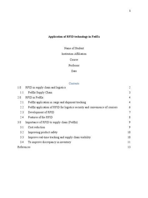 Rfid In Fedex 2 Pdf Radio Frequency Identification Logistics