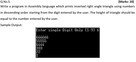 Solved Qno5 Marks 20 Write A Program In Assembly