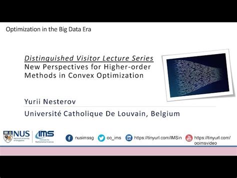 Free Video New Perspectives For Higher Order Methods In Convex