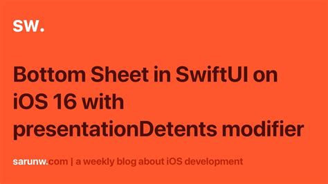 Bottom Sheet In Swiftui On Ios 16 With Presentationdetents Modifier R