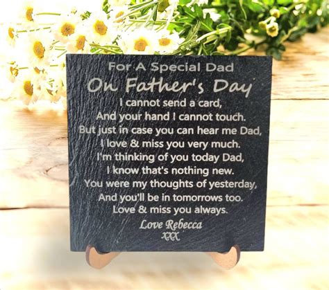 Personalised Fathers Day Memorial Plaque Special Dad Slate Grave