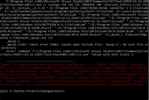There Is Problem Installing Mysql Using Command Prompt For Django