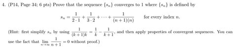 Solved P Page Pts Prove That The Sequence En Chegg Com