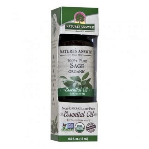 Natures Answer Organic Essential Oil 100 Pure Sage 05 Fl Oz 15